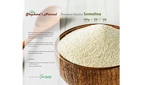 Shepherd's Natural Semolina Flour - Fine 00 Durum Wheat Flour - Perfect ...