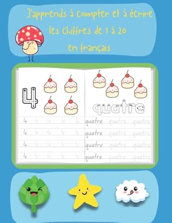 J'apprends à tracer et à écrire les chiffres de 1 à 20 en français 3 à ...