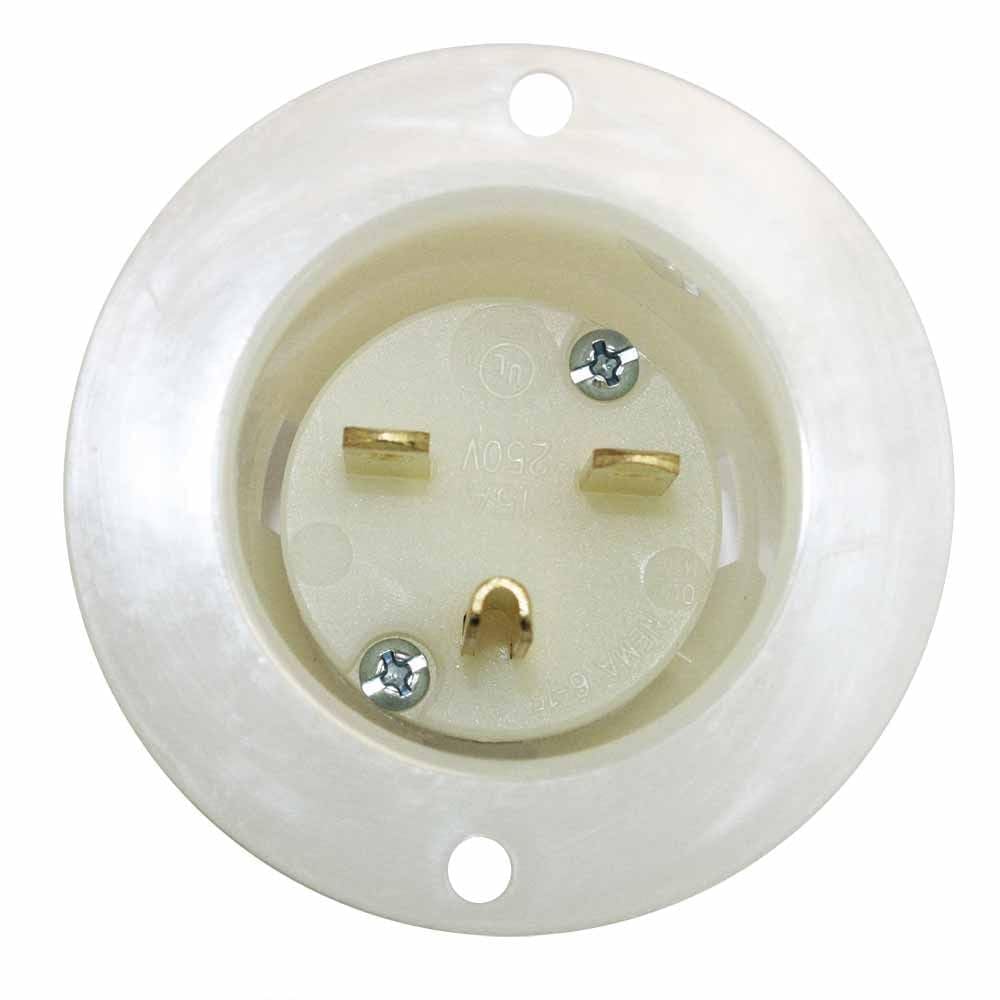 Superior Electric YGF128 Std Flange Plug 2-Pole 3-Wire 15A 250V NEMA 6 ...