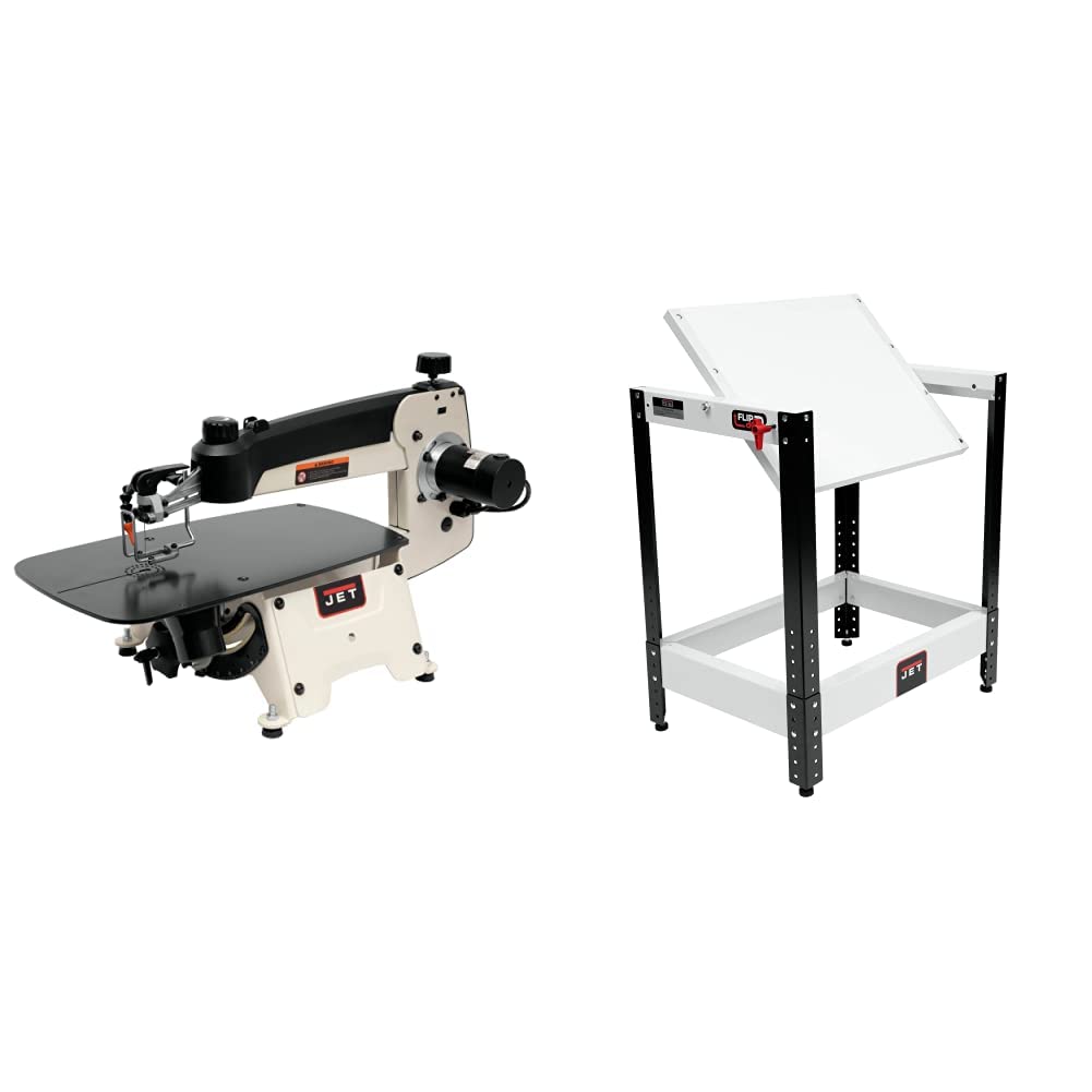 JET JWSS-18B, 18-Inch Scroll Saw, 120V 1PH (727300B) and Flip Top ...