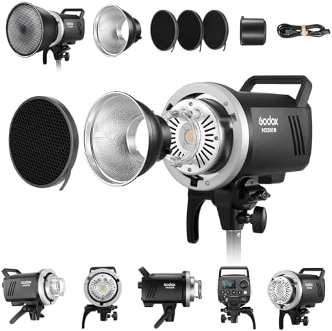 Amazon.com : Godox MS300V 300Ws GN58 Compact Studio Strobe Flash ...