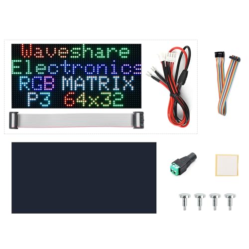 Waveshare RGB Full-Color LED Matrix Panel 6432 Pixels Display Screen ...
