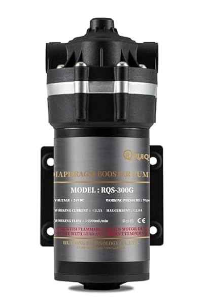 RUIQUAN 300 GPD Heavy Duty Diaphragm Booster Pump – 24V DC with 100% ...