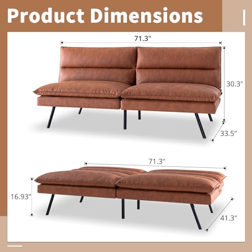 Snapklik.com : IULULU Futon Sofa Bed Modern Convertible Armless Sleeper ...