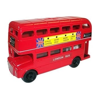 London Bus Money Bank - Souvenir Die Cast Metal Big Red Bus Money Box ...
