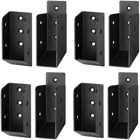 MOUNTAIN_ARK 4 Pair 2x4 Black Deck Fence Railing Bracket for Wood Post ...