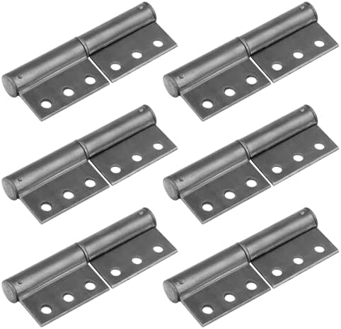 6 Pack 4" x 2-3/8" Weldable Hinges with Prepunched Hole, Weld on Lift ...