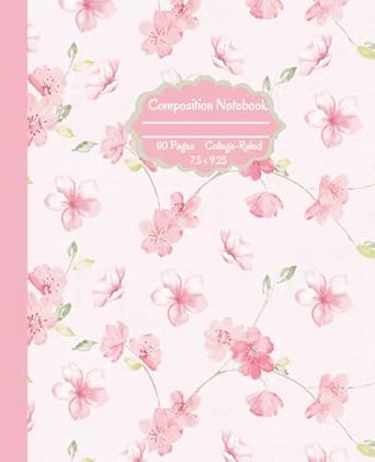 Amazon.com: Pastel Pink Floral Composition Notebook: Pretty Vintage ...