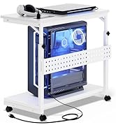Amazon.com: Besiost Computer Tower Stand with Power Strips, Height ...