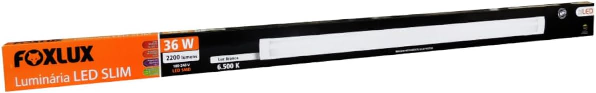 FOXLUX Luminária LED Slim – 36W – Bivolt – 6.500K – Luz Branca ...