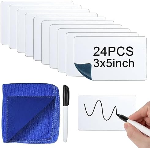Amazon.com : wexpw Dry Erase Labels Stickers 24 Pack 3x5 inch Reusable ...