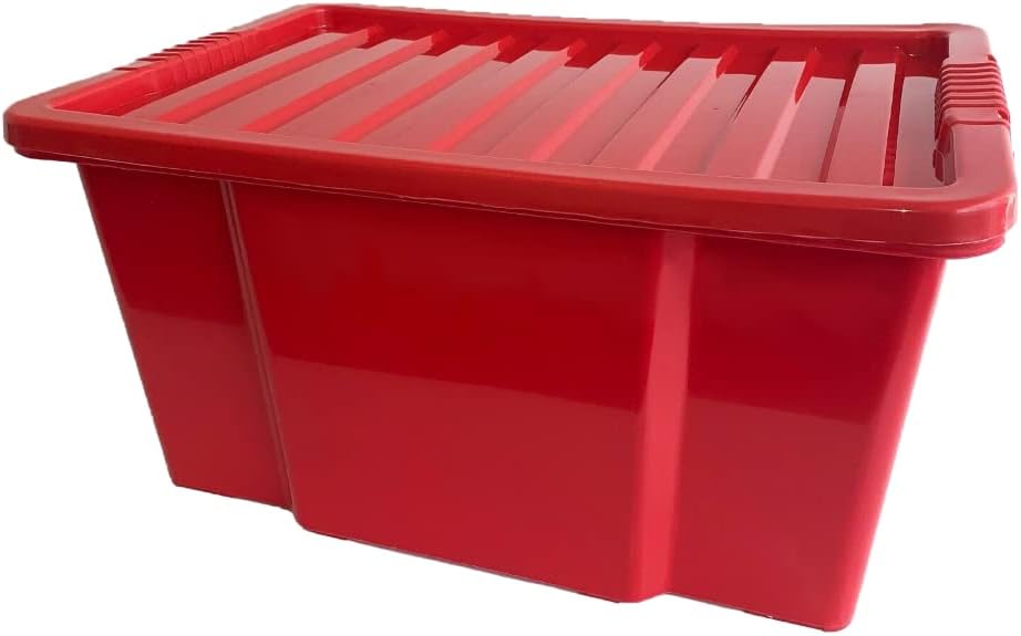 VTL® 50 LITRE PLASTIC STORAGE BOXES QUALITY BOX WITH LID STACKABLE HOME ...