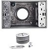 1 Gang Weatherproof Outlet Box Grey with (3) 1" Threaded Outlets Deep ...