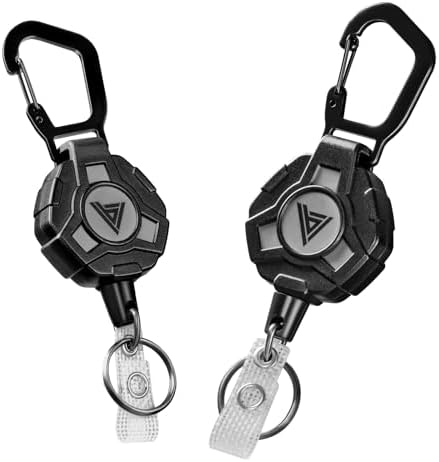 DAYGOS Retractable Keyring - Heavy Duty Retractable Keychain with ...