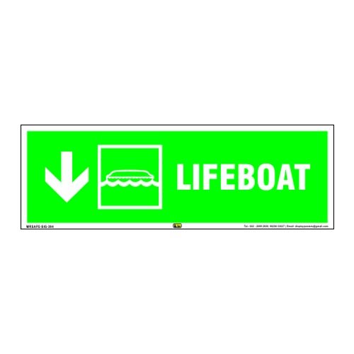 Mr. Safe - Lifeboat Sign A Hard Plastic Lamination 12 Inch X 4 Inch ...
