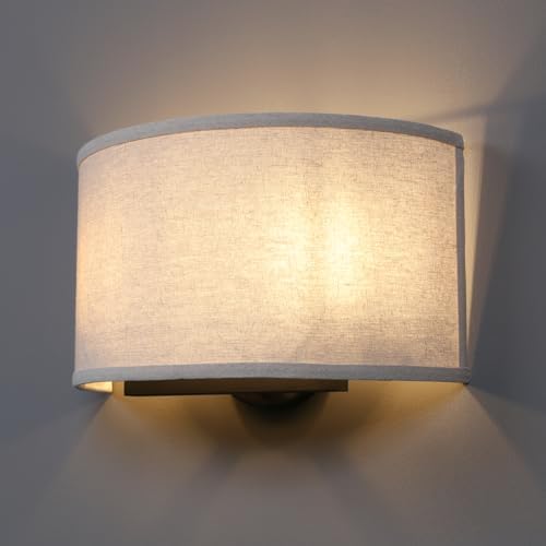 Yosoan White Wall Sconce Indoor Night Light Fixture, 2-Light Dual ...