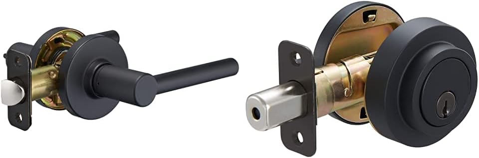 Amazon Basics Contemporary Madison Door Lever, Passage, Matte Black ...