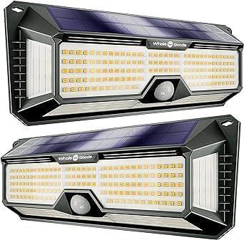 LazyPro Solar Lights Outdoor Super Bright 298 LEDs 2500lm LED Solar ...