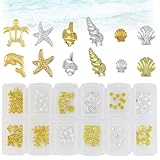 ・ブランド:Princess-style・製造元:office yohkoh・内容量：120個（商品写真の通りの12種類×各10個）・デザイン：ホタテ、貝殻、巻貝、ヒトデ、イルカ、ホヌ（ウミガメ）・パーツサイズ：約3mm～8mm・素材：亜鉛...