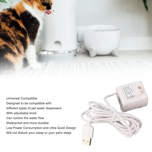 Cat Fountain Quiet Adjustable to Prevent Dry Burn,Removable 5V Pet ...