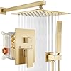 gotonovo Rainfall Bathroom Shower System Rain Shower Head and Handle Set Wall Mounted Shower ...