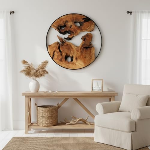 Amazon.com: WELLAND Cedar Wood Wall Decoration Ornaments, 16" L x 16" W ...