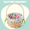 Amazon.com: JOYIN Easter Wooden Basket with Liner, Portable Wood ...