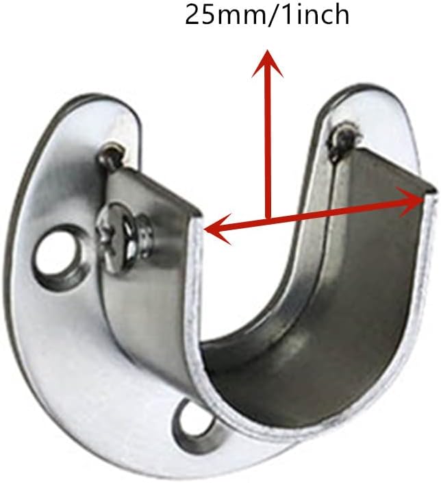 Buy GDQLCNXB Wardrobe Bracket Heavy Duty Stainless Steel Rod Socket ...