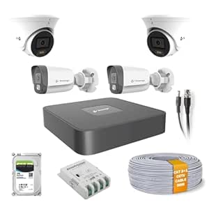 SECUREYE 2.4MP 4 HD Camera CCTV Kit | 2 Bullet + 2 Dome with Audio ...