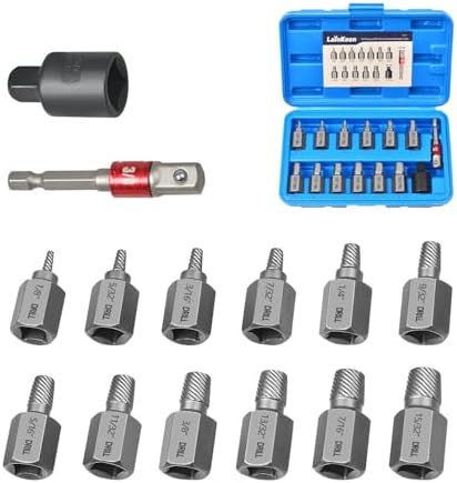 Topec Easy Out Screw Extractor Set 13-Piece, Multi-Spline Easy Out Bolt ...