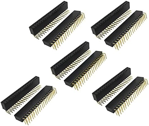 Amazon.com: uxcell 10 Pcs 2x20 Pin 2.54mm Pitch Dual Row Right Angle Female Headers : Industrial ...