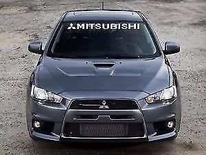 Amazon.com: Mitsubishi Windshield Decal 3"x40" with logo, banner ...