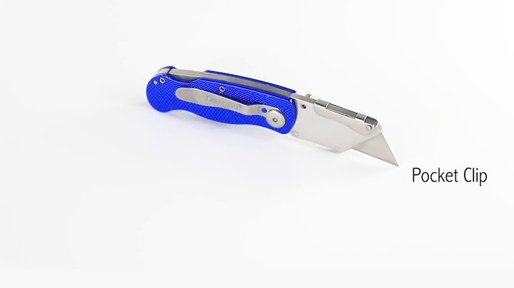 Watch Sheffield 12113 One-Hand Opening Lock-Back Utility Knife, Blue on ...