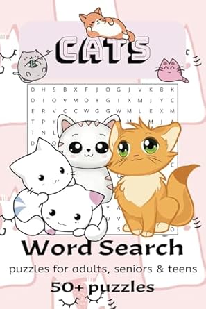 Cats Word Search Puzzle Book: Word Searches with Easy to Read Print ...