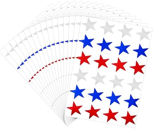 Amazon.com : Whaline 480Pcs Patriotic Foil Star Stickers 4th of July ...