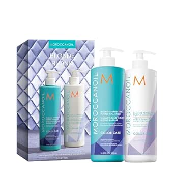 Amazon.com: Moroccanoil Blonde Perfecting Purple Shampoo & Conditioner Half-Liter Set : Beauty ...