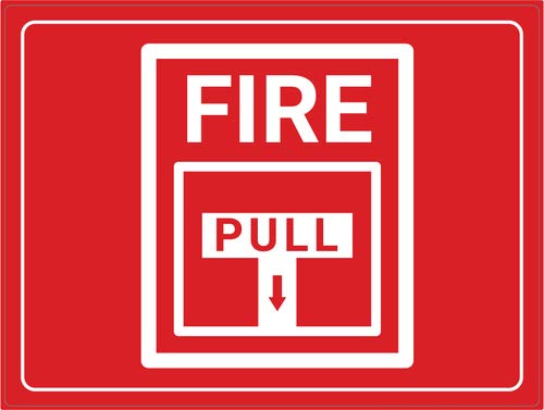 SIGN EVER Fire Alarm Pull Station Floor Marking Sign Information Sign ...