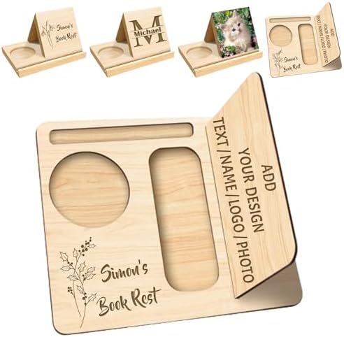 Amazon.com : Personalized Wooden Triangle Book Holder Stand Custom ...