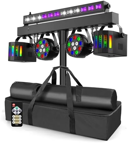 Amazon.com: Telbum DJ Lights Stand for Parties - Professional 5in1 LED ...