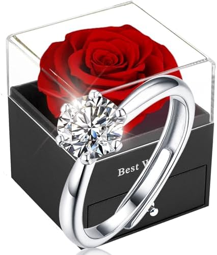 Amazon.com: Red Rose Gift Box,Eternal Forever Flower, Preserved Rose ...