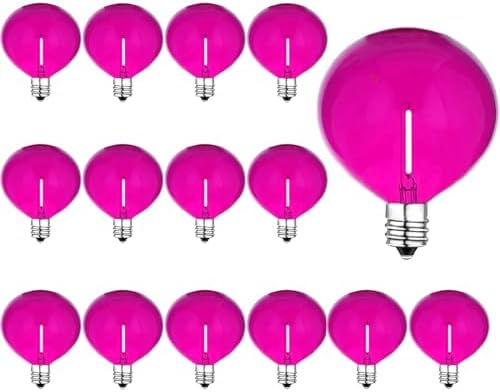 G50 Pink Globe Light Bulbs Replacement 1W LED Filament Bulb ...