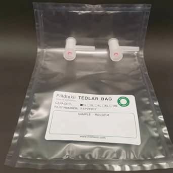 4L 5PCS Tedlar Sample Bag for Vapor, Air and Gas Analysis, PVF Film ...