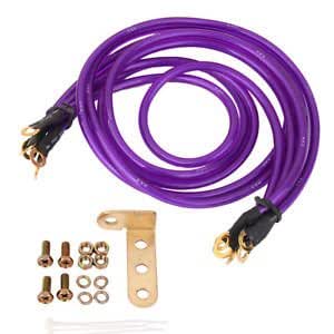 Auto Ground/Grounding System Wire Kit Cable Fit All Cars 5-Point Purple ...