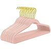 Amazon.com: MIZGI Blush Pink Velvet Hangers 60 Pack,Premium Gold ...