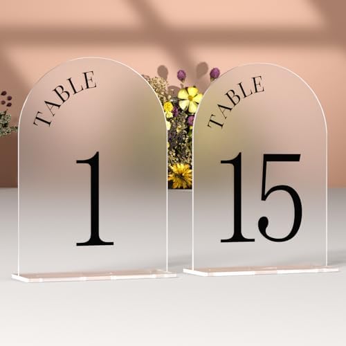 Amazon.com: KOSKIMER Acrylic Table Numbers for Wedding Reception 1-15 ...