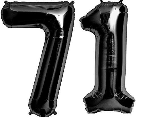 Haven's treasure Black Number 71 Balloons, 71th Birthday Party Balloons ...