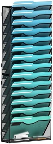 Amazon.com : 2 Pcs Wall Hanging File Organizer Mesh Metal Hanging File ...