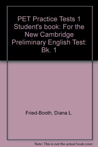 Amazon.com: PET Practice Tests 1 Student's book: For the New Cambridge ...
