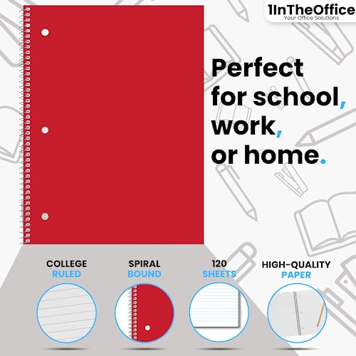 Snapklik.com : 1InTheOffice 3 Subject Wide Ruled Spiral Notebook 8x 10.5