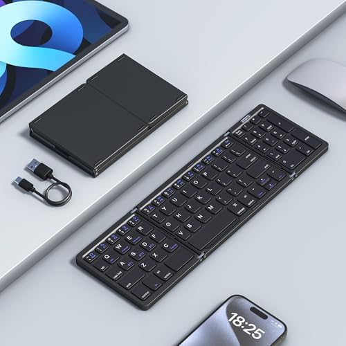 Amazon.com: Foldable Bluetooth Keyboard with Numeric Keypad, Portable ...